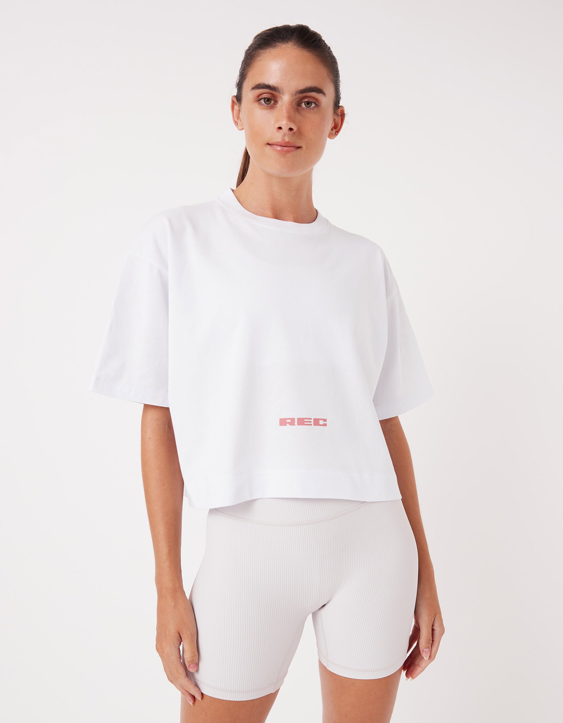 Float Vert Crop Tee White – REC GEN