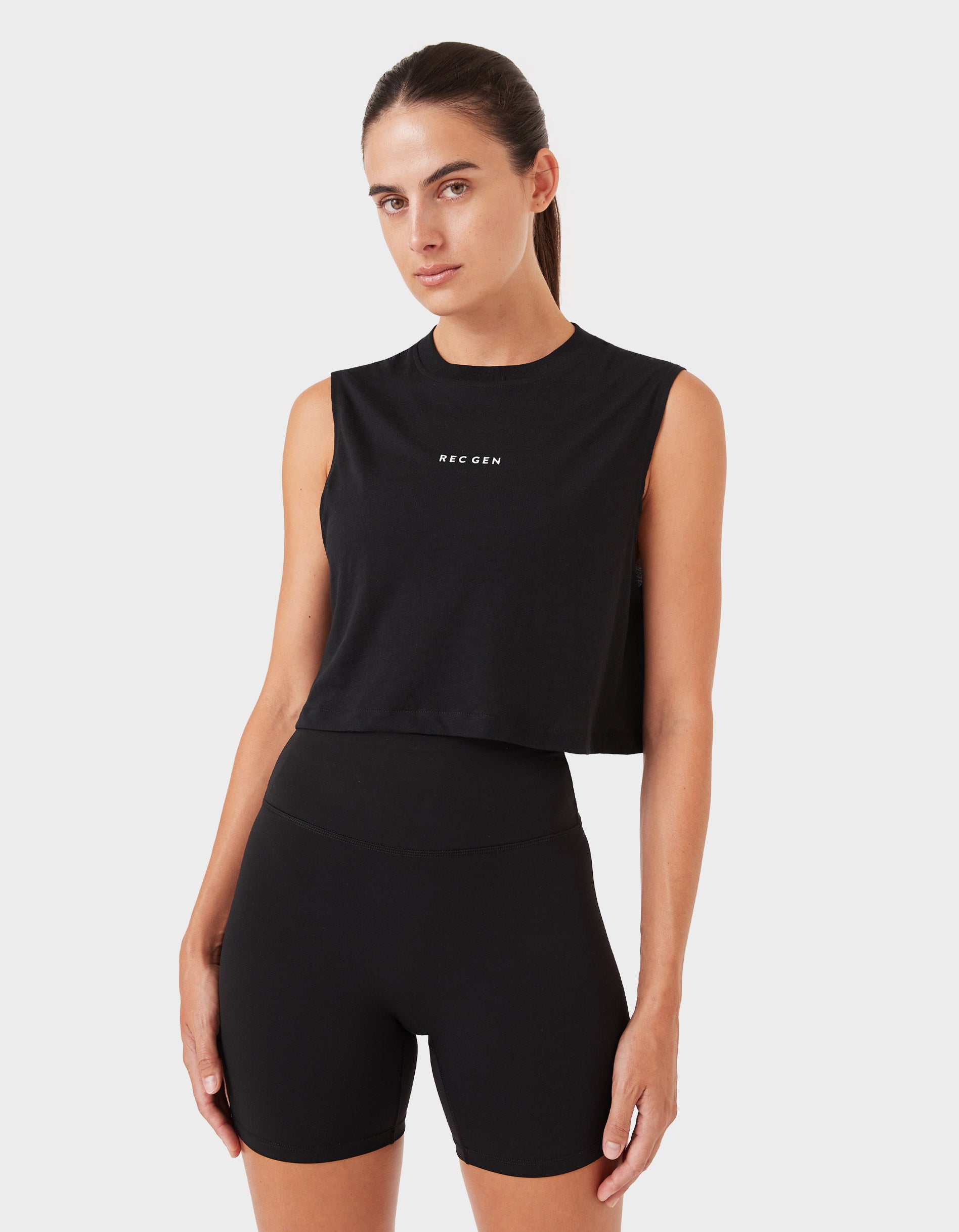 Oxy Float Crop Tank Black